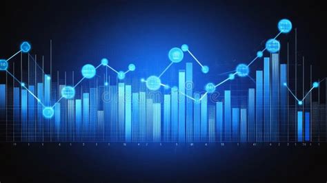 Abstract Blue 3d Chart And Graph On A Dark Background Data Analysis Technology Finance