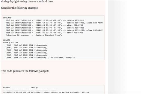 What You Need To Know About Datetimeoffset And Sql Server 2016s At Time Zone Function