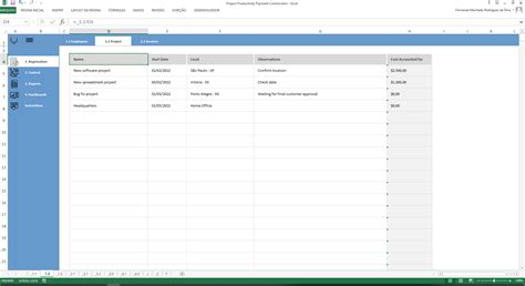 Project Productivity Payment Control Excel Spreadsheet Template LUZ Templates