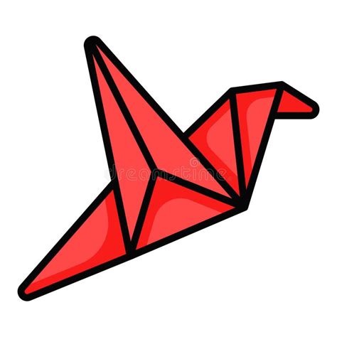 An Art Of Folding Paper Into Decorative Shapes And Figures Origami Icon In Modern Style Stock