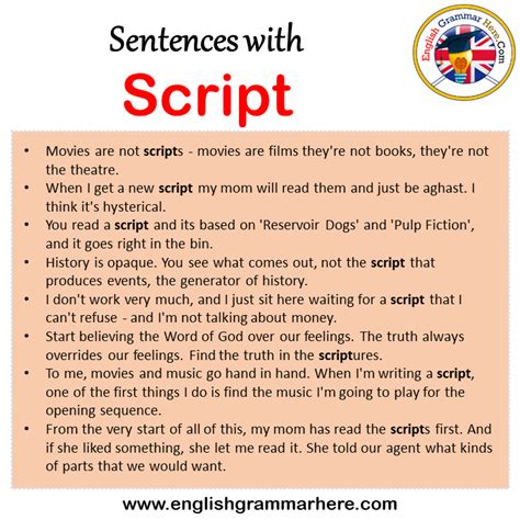 Sentences With Script Script In A Sentence In English Sentences For
