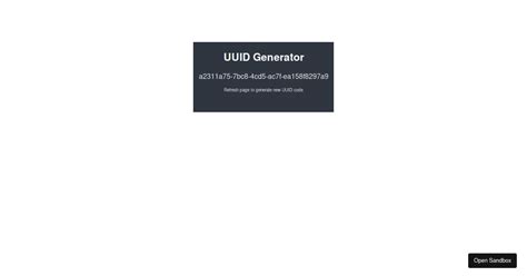 Uuid Generator Codesandbox