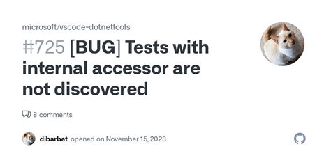 Bug Tests With Internal Accessor Are Not Discovered · Issue 725 · Microsoftvscode