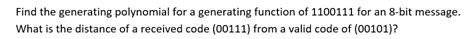 Solved Find The Generating Polynomial For A Generating