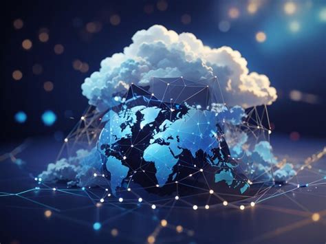 Premium Ai Image Seamless Data Flow Cloud Computing Technology Concept