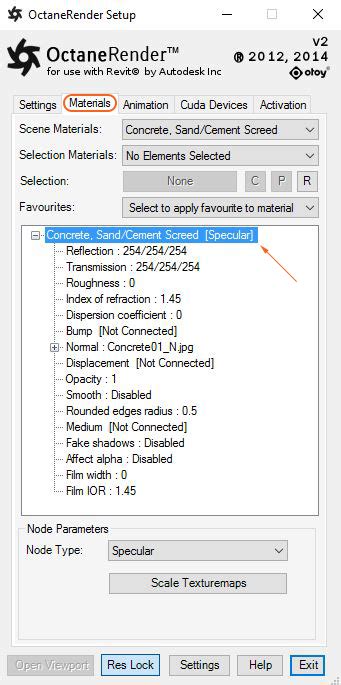 Specular Material OTOY Inc SANDBOX