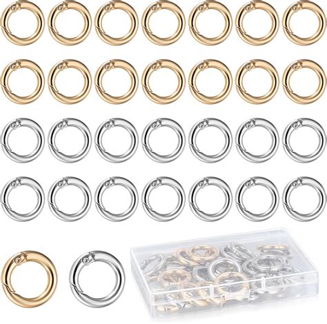 Amabro Lot De 6 Mousquetons à Anneau En D Porte Clés En Métal Anneaux