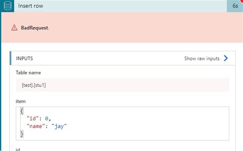 Azure Logic Apps Mysql Connector Insert Row Action Showing Auto Increment Primary Key Field