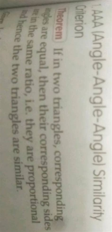 1aaa Angle Angle Angle Similarity Cilleriontheorem If In Two Triangle