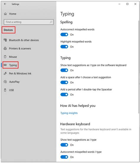 Windows 10 Typing Settings Online Computer Tips