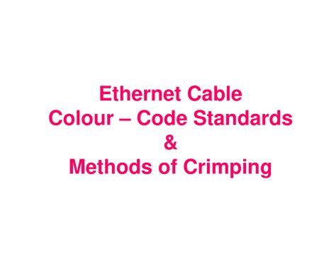 Ethernet Cable Ethernet Cable Colour Code Standards Methods Of Crimping The 8 Position 8