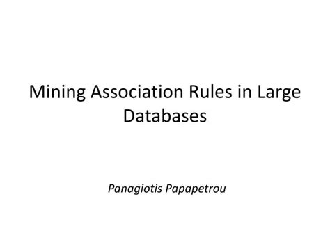 Ppt Mining Association Rules In Large Databases Powerpoint
