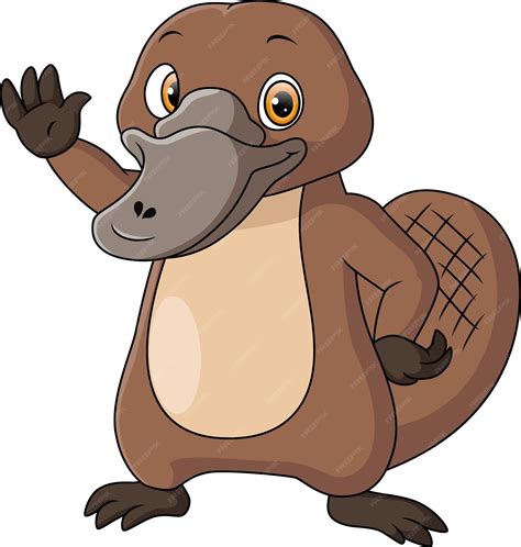 Premium Vector Cute Platypus Cartoon On White Background