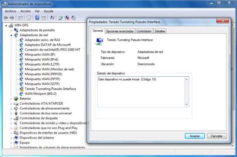 error de teredo tunneling pseudo interface interface error shopping