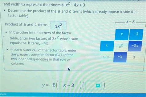 solved and width to represent the trinomial x 2 4x 3 determine the