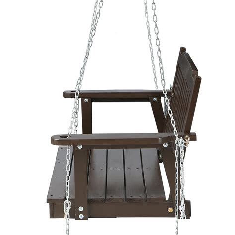 Gardeon 2 Seater Wooden Porch Swing Chair Brown