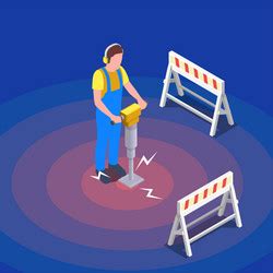 Noise Pollution Isometric Flowchart Royalty Free Vector