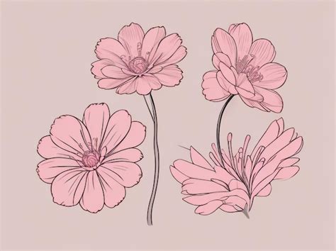 60 000 Pink Flowers Drawing Pictures