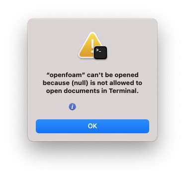 Openfoam Can T Be Opened Because Null Is Not Allowed To Open Documents In Terminal Issue