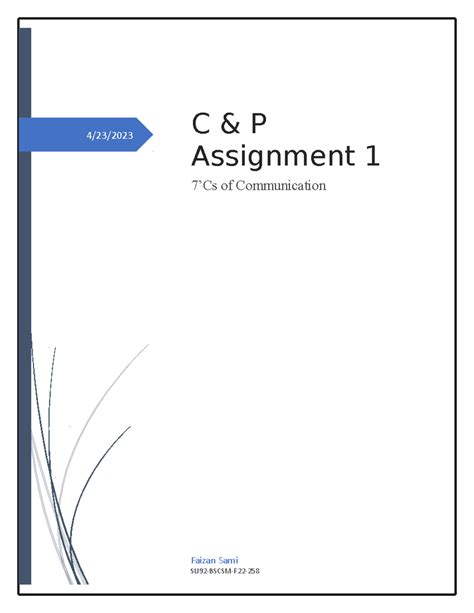Su92 Bscsm F22 Assignment 1 Mastering The 7cs Of Communication