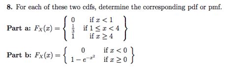 Solved For Each Of These Two Cdfs Determine The
