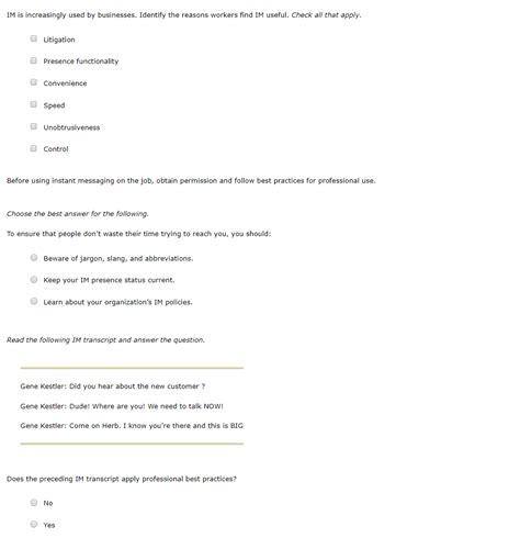Solved 2 Workplace Messaging And Texting Instant Messaging