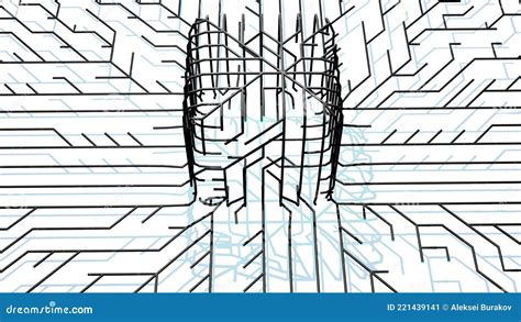 D Render Abstract Black Wireframe On White Bg Stock Illustration Illustration Of Ornament