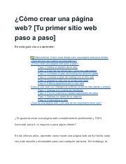 Cómo crear una página web paso a paso Guía práctica y completa Course Hero