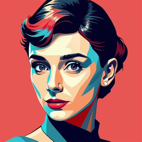 Audrey Hepburn Realistic Vector Illustration Flat 2 Premium Ai Generated Vector