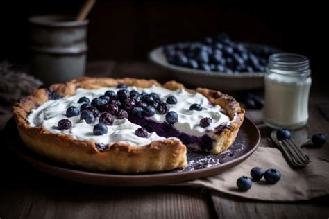 Creamy Blueberries Pie Generate Ai