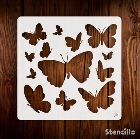 Effortless Elegance Reusable Butterfly Stencil For Walls Wood Fabric
