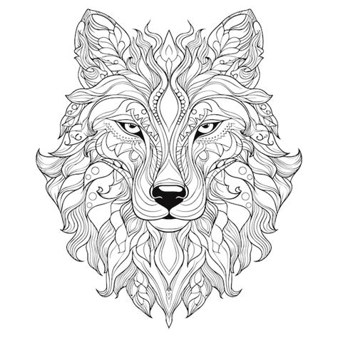 Wolf Mandala Coloring