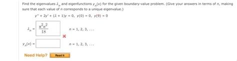 solved find the eigenvalues λn and eigenfunctions yn x for