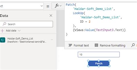 patch function in power apps sharepoint number column r