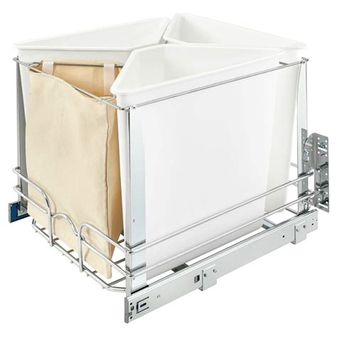 REV A SHELF BBSC Triple Quart Bottom Mount Recycling Center White