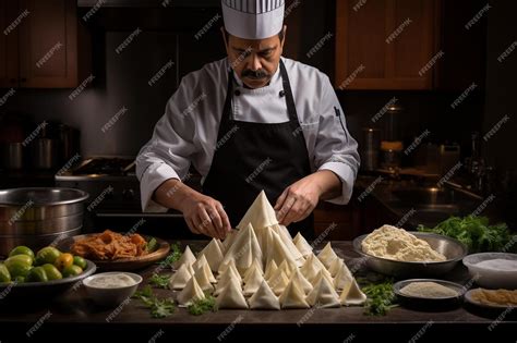 Premium Photo Samosa Preparation Culinary Art Samosa Image Photography