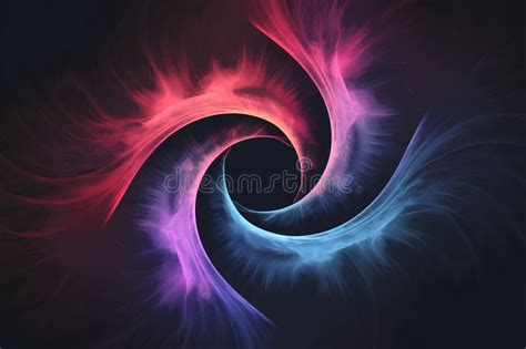 Vortex Pattern In Red Blue And Purple With Depth And Movement Stock