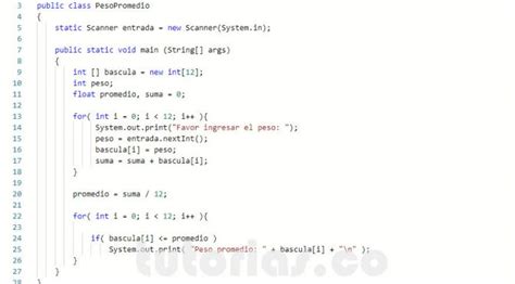 Arrays Java Peso Promedio