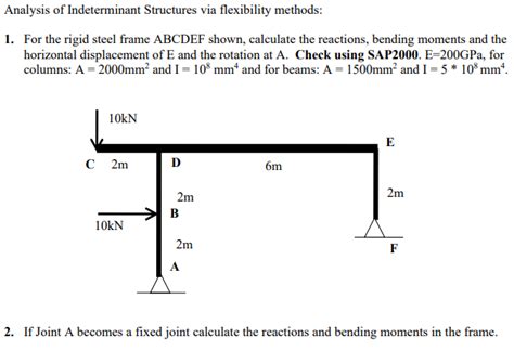 Solved Analysis Of Indeterminant Structures Via Flexibility Chegg