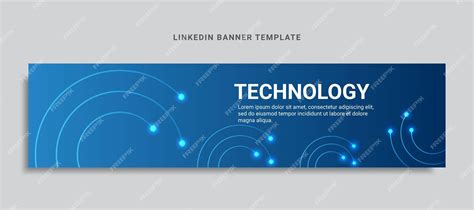 Premium Vector Technology Linkedin Banner Template Design With Lines And Dots
