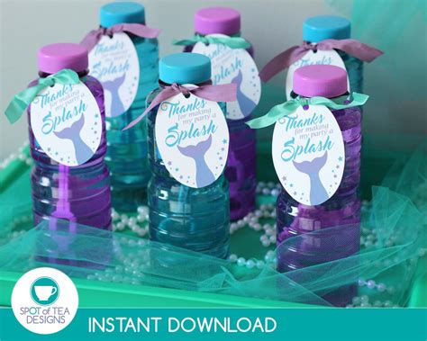 Mermaid Tail Favor Tags Under The Sea Favor Tags Mermaid Party