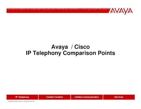 Pdf Avaya Cisco Ip Telephony Comparison Pointsdocshare01 Docshare