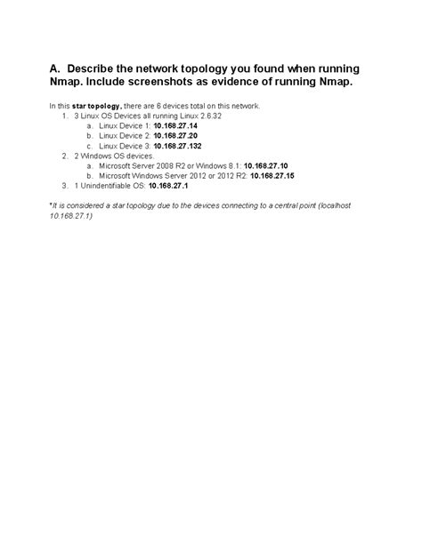 Grp1 Task 1 Nmap And Wireshark A Describe The Network Topology You