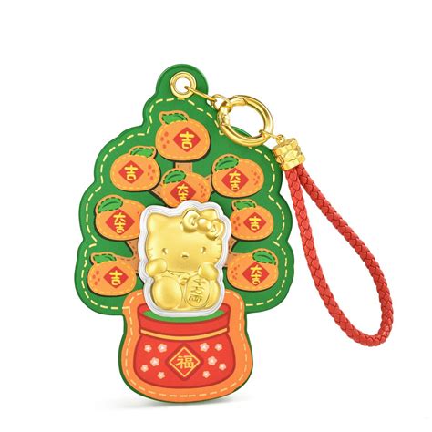 周生生 Sanrio Characters 「hello Kitty」9999黃金招財貓「招財金桔樹」金片 Hktvmall 香港最