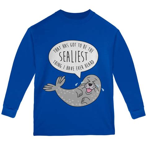 Winter Thats The Sealiest Silliest Seal Pun Youth Long Sleeve T Shirt