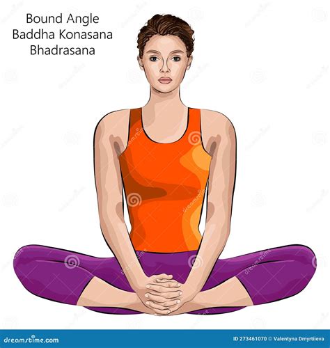 Butterfly Baddha Konasana Or Bhadrasana Stock Vector Illustration Of