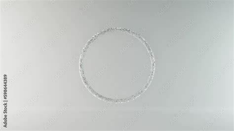 Animation Of A Ring Formed By Cubes Realistic 3d Render Of Silver Coin Particles Exploding