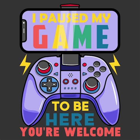eu pausei meu jogo design de camiseta do controlador de videogame