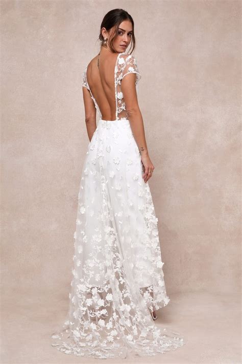 White Floral Jumpsuit Embroidered Overlay Jumpsuit Jumpsuit Lulus