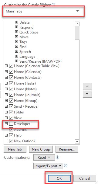 Outlook Developer Tab Missing And How To Add It On Ribbon In Outlook